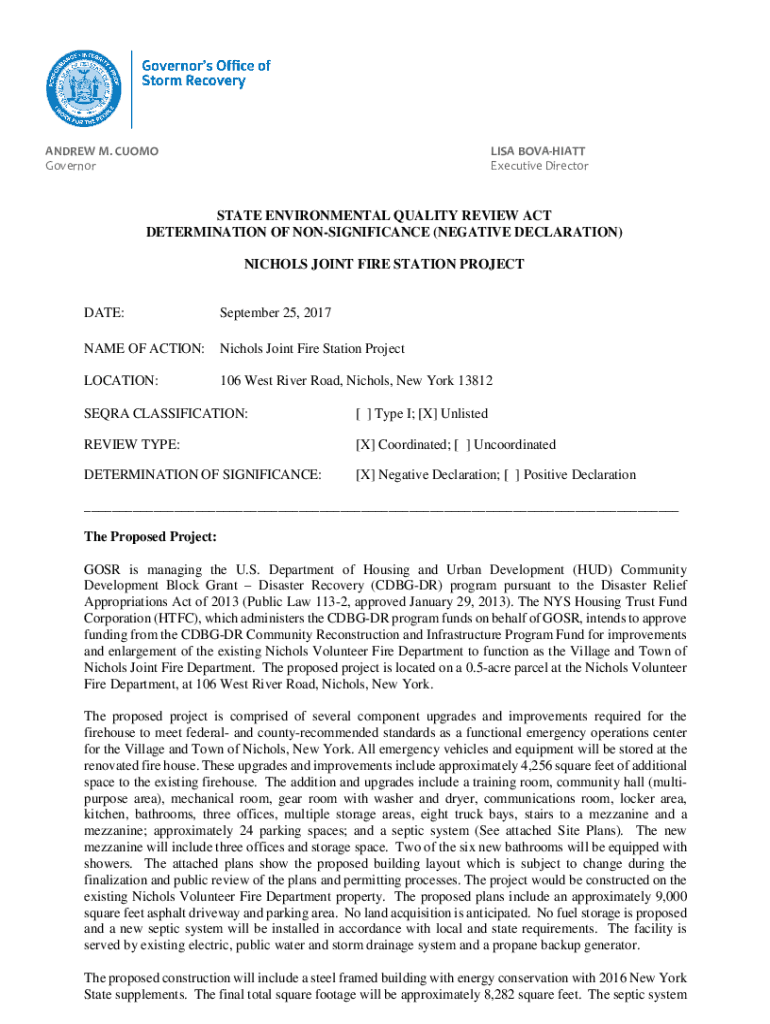 Fillable Online State Environmental Quality Review Act (SEQRA) Basics ...