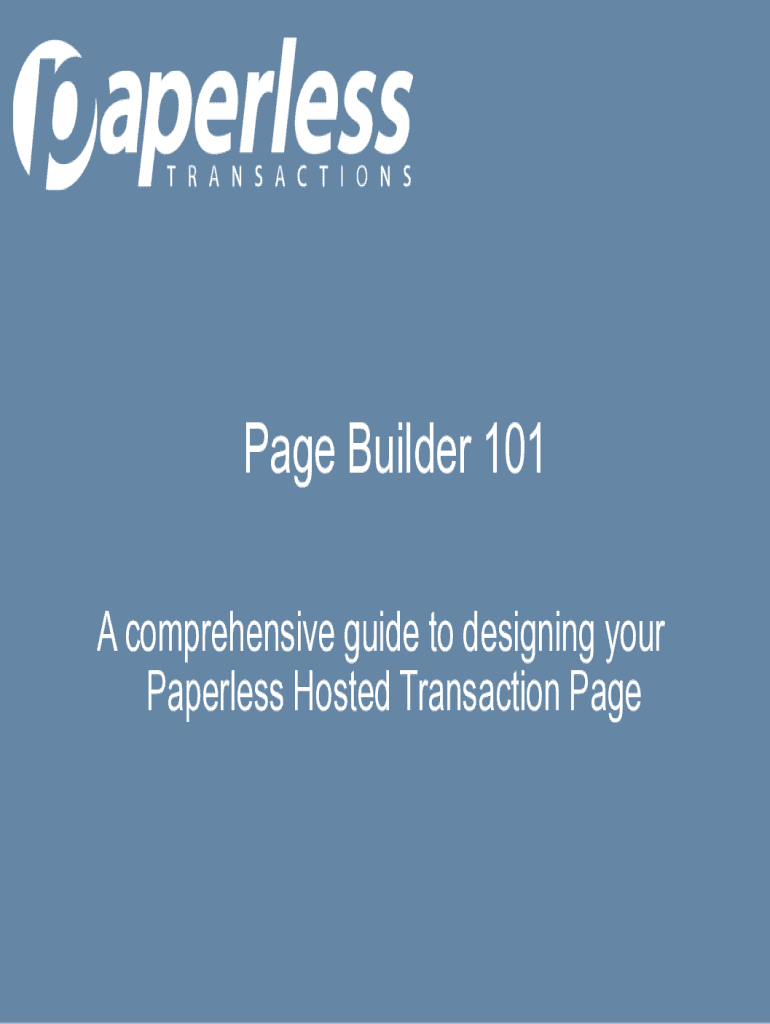 Fillable Online support.paperlesstrans.comenknowledgePage Builder - Help Center - Paperless ...