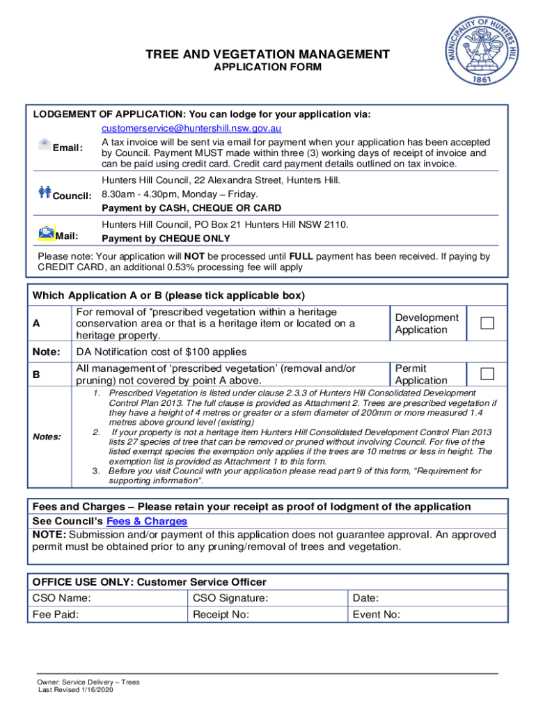 Fillable Online Fillable Online TREE AND VEGETATION MANAGEMENT ...