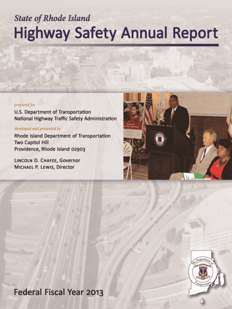 Fillable Online State of Rhode Island Highway Safety Annual Report ...