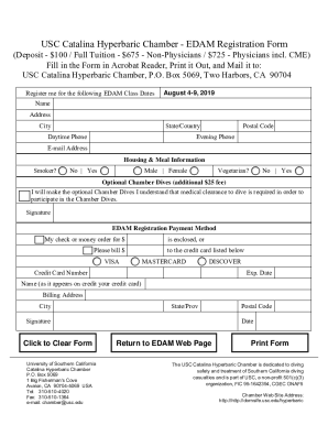 Fillable Online dornsife usc USC Catalina Hyperbaric Chamber - EDAM ...
