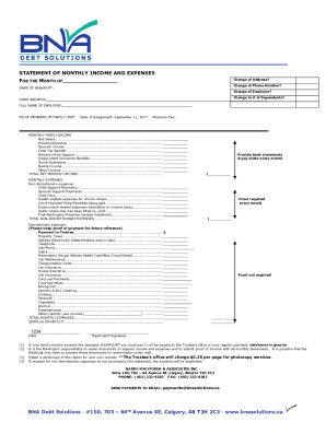 Fillable Online 7+ Monthly Income and Expense Statement Templates in ...