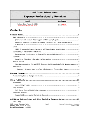 Fillable Online Expense Standard Edition Release Notes - Client Facing ...
