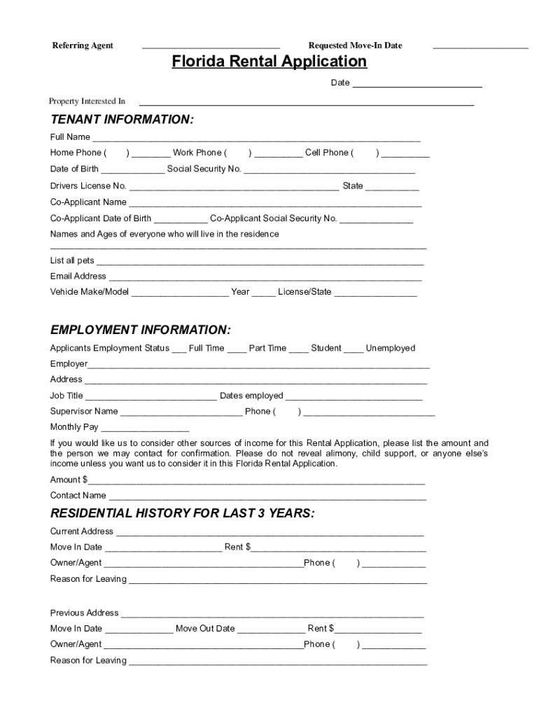 Fillable Online renthc.comdocsapplicationReferring Agent Requested Move ...