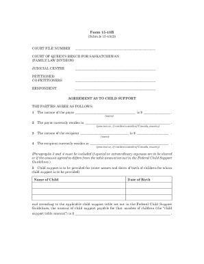 Fillable Online Agreement as to Child Support, Form 15-48B Fax Email ...