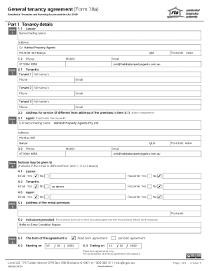 Fillable Online General tenancy agreement (Form 18a) - static1.squarespace.com Fax Email Print ...