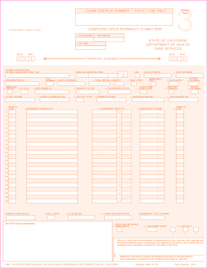Fillable Online CLAIM CONTROL NUMBER * FOR F.I. USE ONLY COMPOUND ...