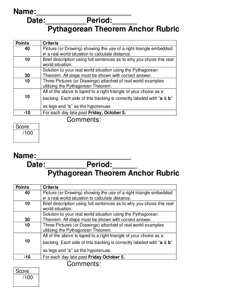 Fillable Online Pythagorean-Theorem-Worksheet.doc - Name Date Period... Fax Email Print - pdfFiller