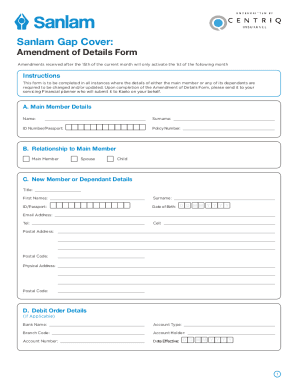 Fillable Online Sanlam Gap Cover Fax Email Print - pdfFiller