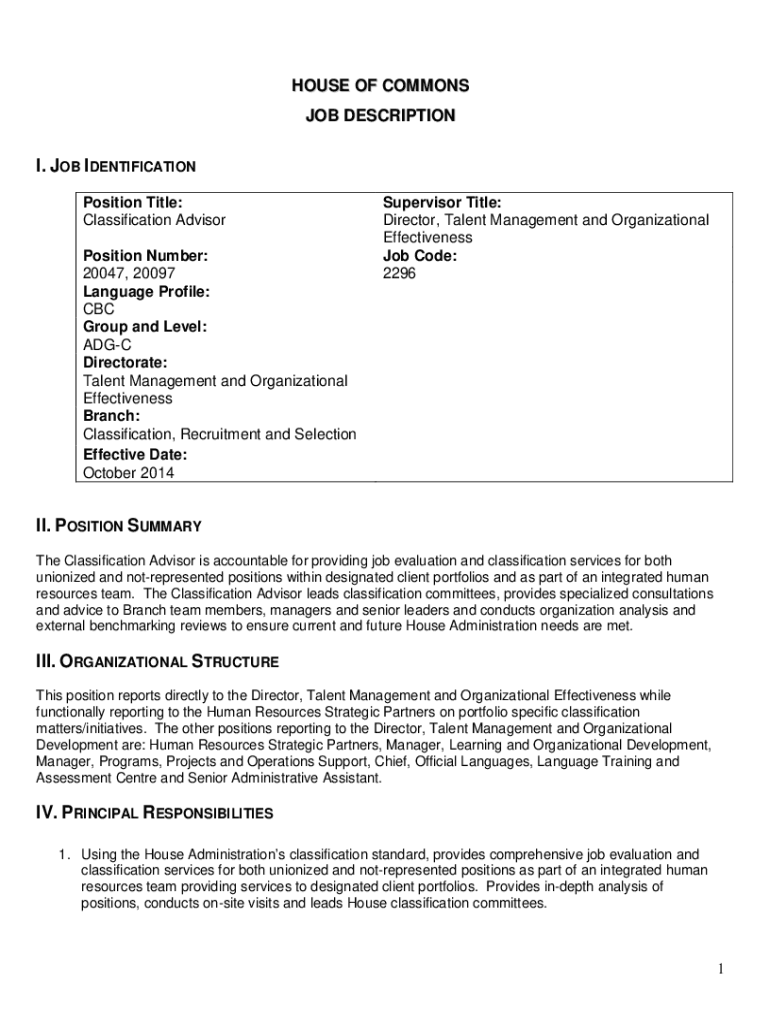 Fillable Online How Does Job Classification Work? (With Definition and ...