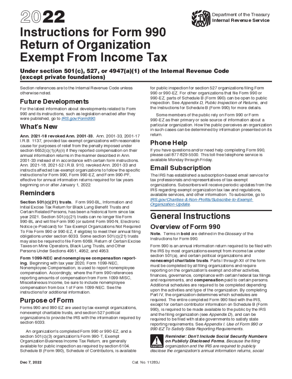 Instructions For Form 990 EZ 2023 