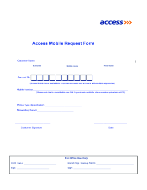 Fillable Online Access Mobile Request Form Fax Email Print - pdfFiller
