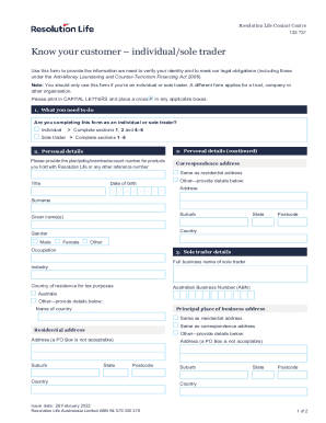 Fillable Online Fillable Online Know your customer - individual/sole ...