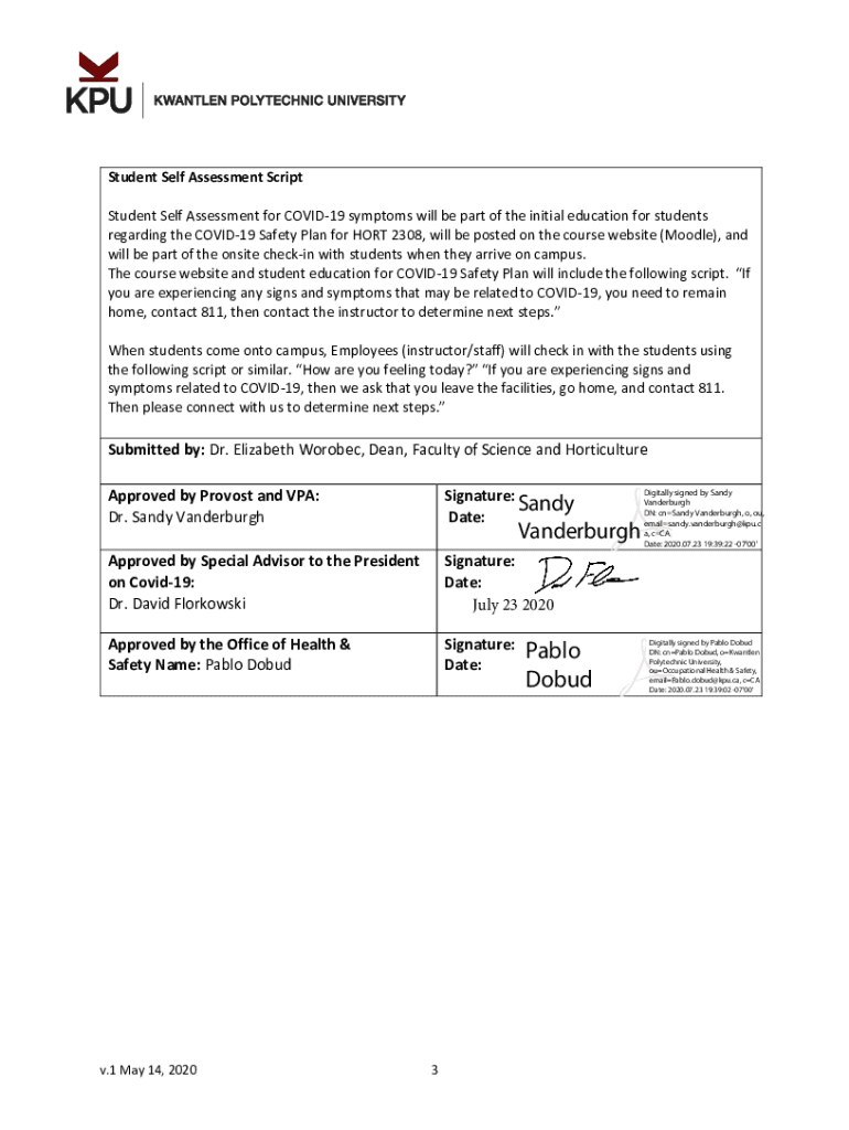 Fillable Online Return to Campus KPU.ca - Kwantlen Polytechnic ...