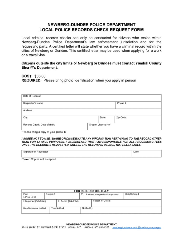 Fillable Online Local Police Records Check Form - Canada.ca Fax Email ...