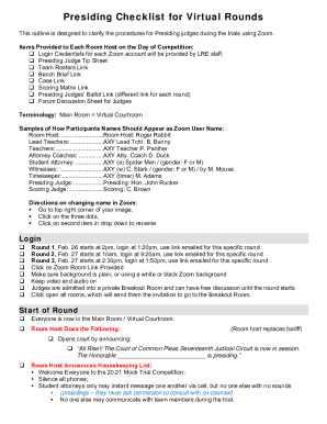 Fillable Online Annex Q: Presiding Officer Checklist (for Delegated ...