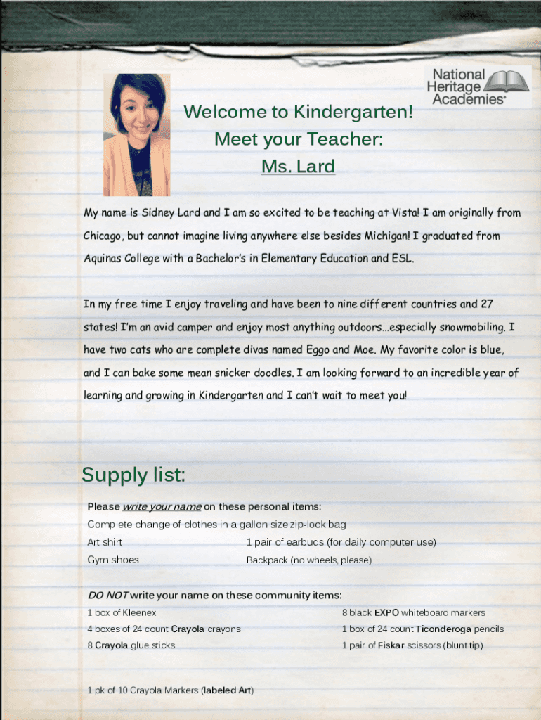 Fillable Online Free custom printable meet the student/teacher ...