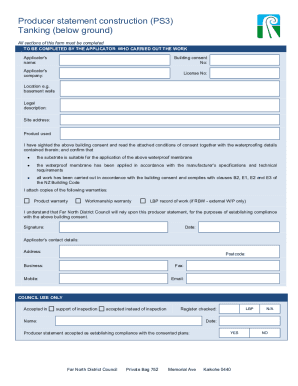 Fillable Online Fillable Producer Statement Construction (PS3) Tanking ...