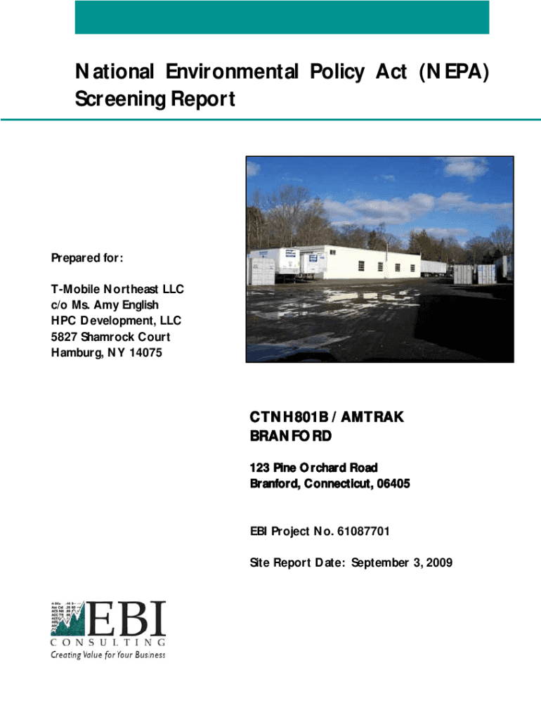 Fillable Online portal.ct.gov2NEPAScreeningReportpdfNational Environmental Policy Act (NEPA ...