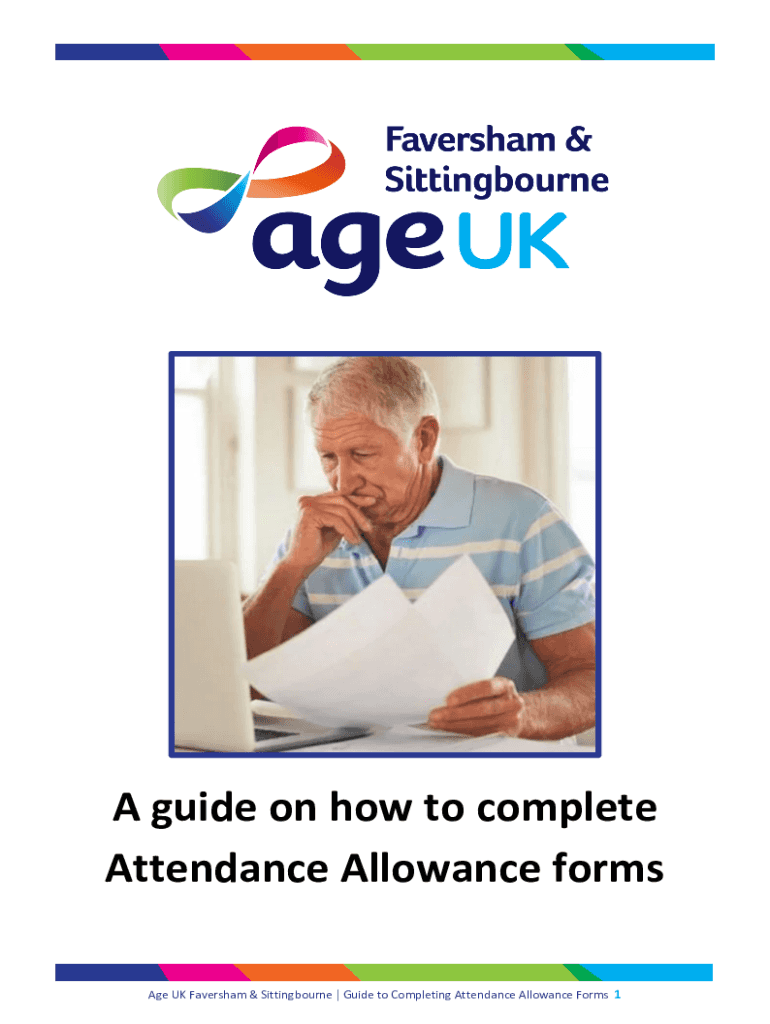 Fillable Online Guide To Successfully Completing Attendance Allowance