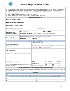 Fillable Online admin umt edu FREE 5+ Recruitment Requisition Forms in ...