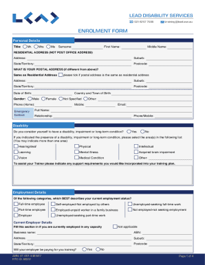 Fillable Online training.gov.au - 6022 - LEAD Disability Services Ltd ...