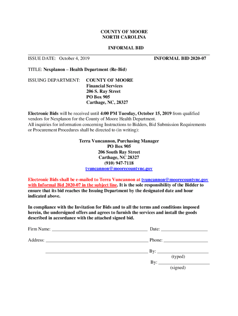 Fillable Online ncadmin.nc.govmedia4690COUNTY OF MOORE NORTH CAROLINA ...