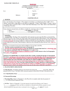 Fillable Online MANDATORY FORM PLAN PROPOSED UNITED STATES ... Fax ...