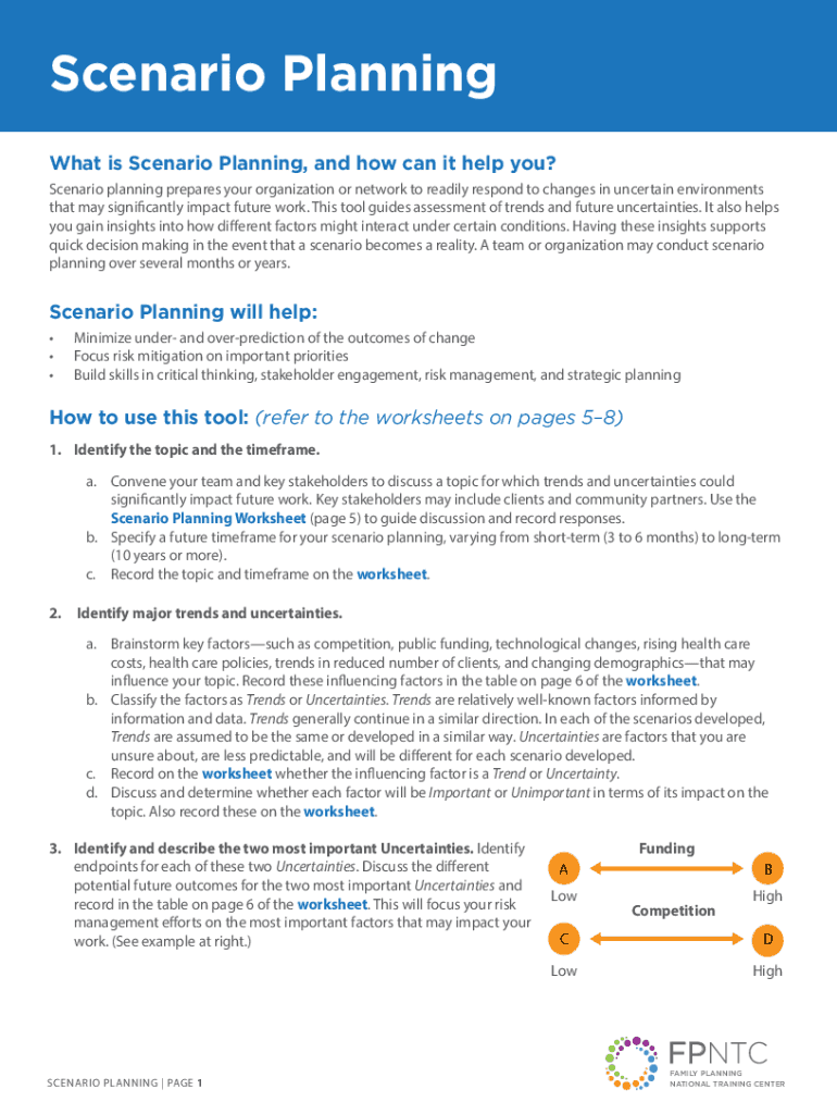 Fillable Online Scenario Planning Tool. Scenario Planning Tool Fax ...