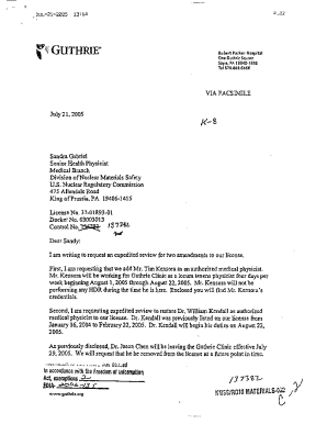 Fillable Online Ltr from M. Mannix of Robert Packer Hospital to S ...