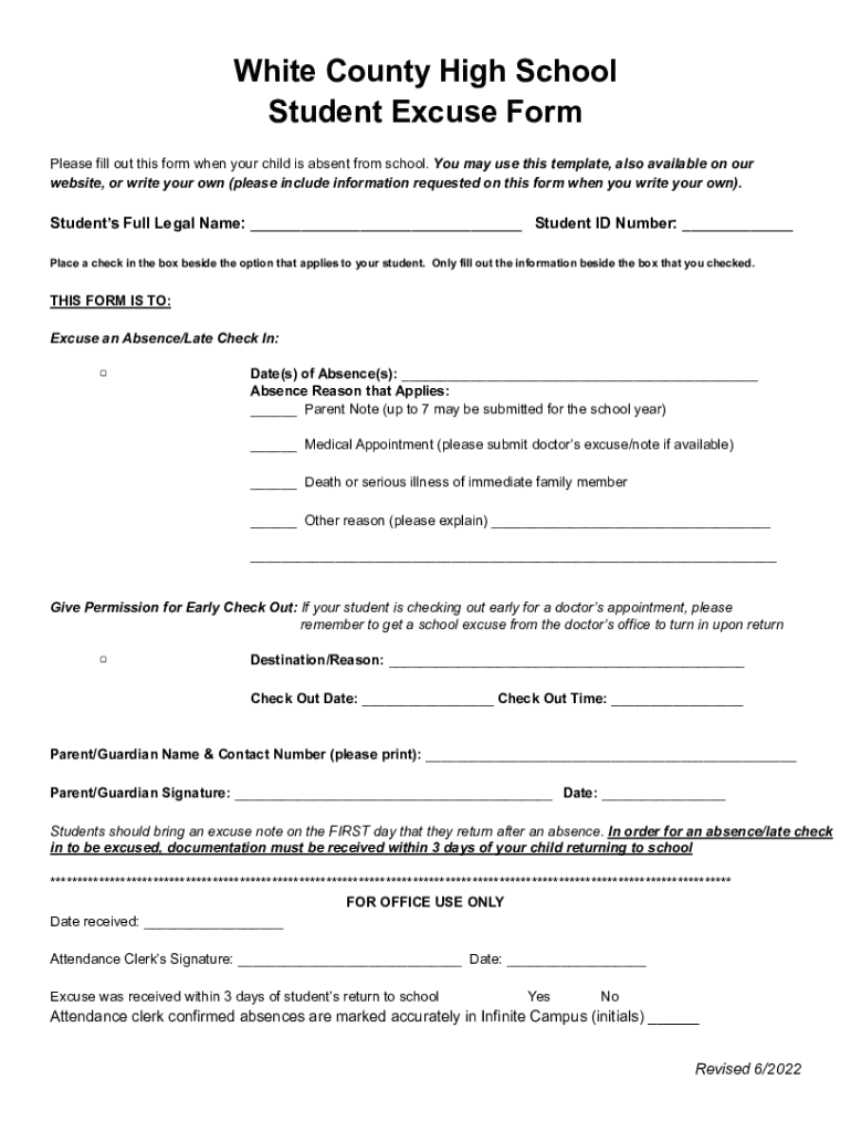 Fillable Online 11+ School Excuse Note Templates - PDFFree ...