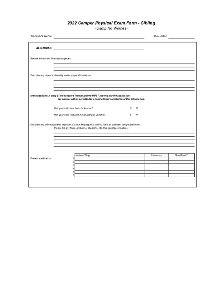 Fillable Online campbelknap.orgwp-contentuploads2022 Physical Exam Form ...
