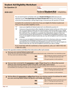 Fillable Online Student Aid Eligibility Worksheet - A-State2022-2023 ...