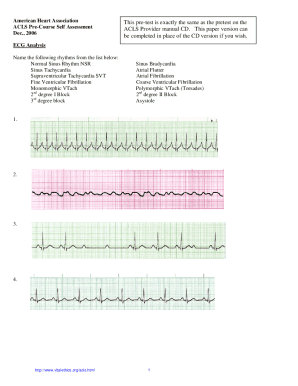 Fillable Online ACLS Pre-test. Advanced Cardiac Life Support Pre Test ...