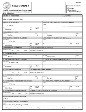 Fillable Online seec ct Get the free seec.ct.govPortaldataSEEC FORM 3 ...