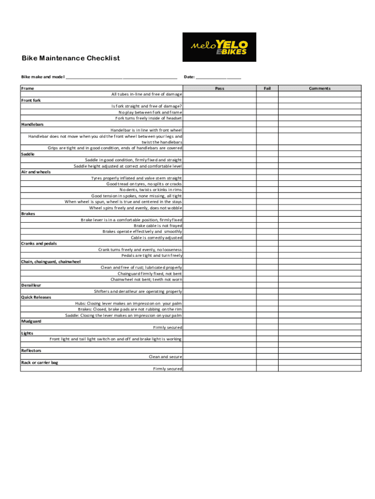 Fillable Online Bike MaintenanceEverything You Need to KnowBike ...