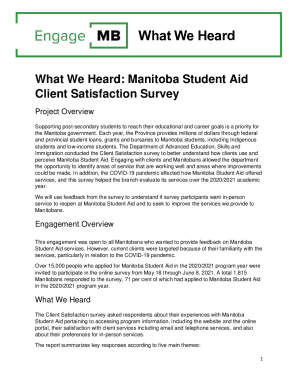 Fillable Online gov mb Project Satisfaction Survey Form ...