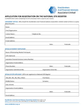 Fillable Online Fillable Online Application for registration on the ...