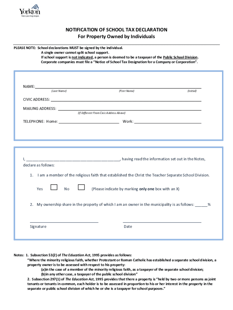 Fillable Online Tax Declaration Form - Individual Fax Email Print ...