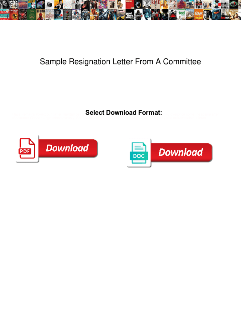 Fillable Online Sample Resignation Letter From A Committee. Sample ...