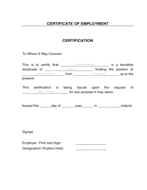 Fillable Online To Whom It May Concern Certificate Format Sample Fax ...