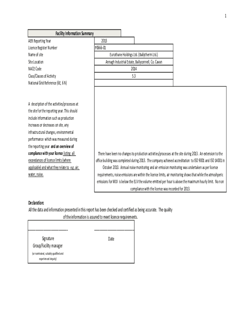 Fillable Online Fillable Online epa AER summary TEMPLATES-v1-1 version ...