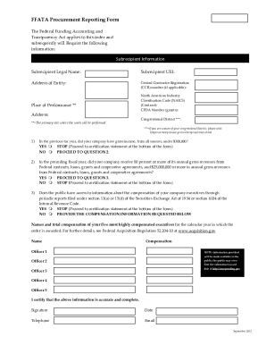 Fillable Online FFATA Procurement Reporting Form - nmt.edu Fax Email ...
