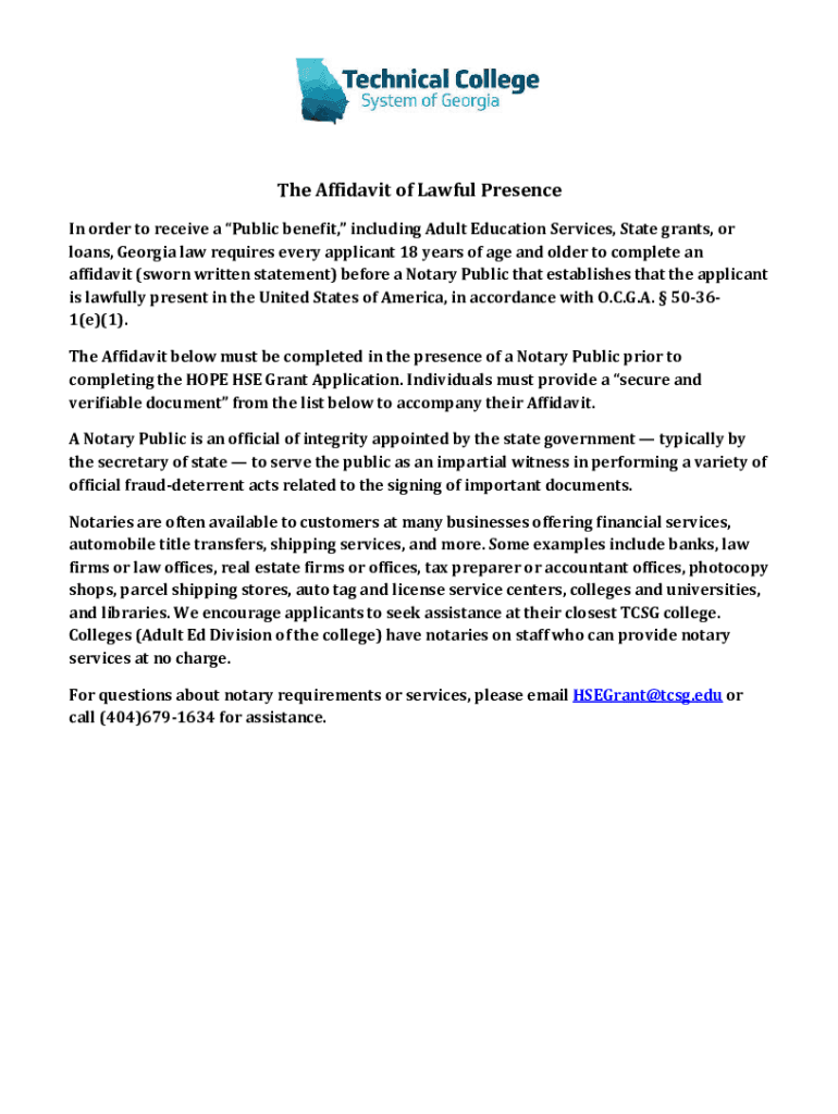 Fillable Online Fillable Affidavit of lawful presence (State of Oklahoma) Fax Email Print ...