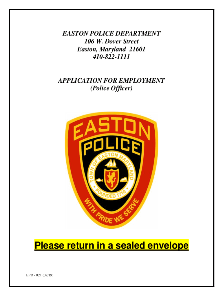 Fillable Online eastonpd.comHome - Easton Police Department Fax Email ...