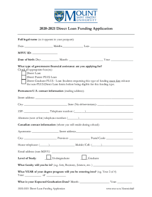 Fillable Online 2020-21 Federal Direct Student Loan Application ...