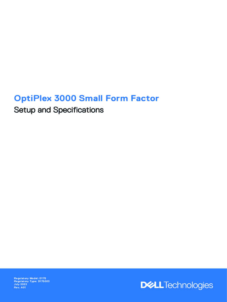 Optiplex 3000 Small Form Factor Setup And Specifications - Form example ...