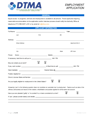 Fillable Online 27 Basic Employment Application Templates Free ...