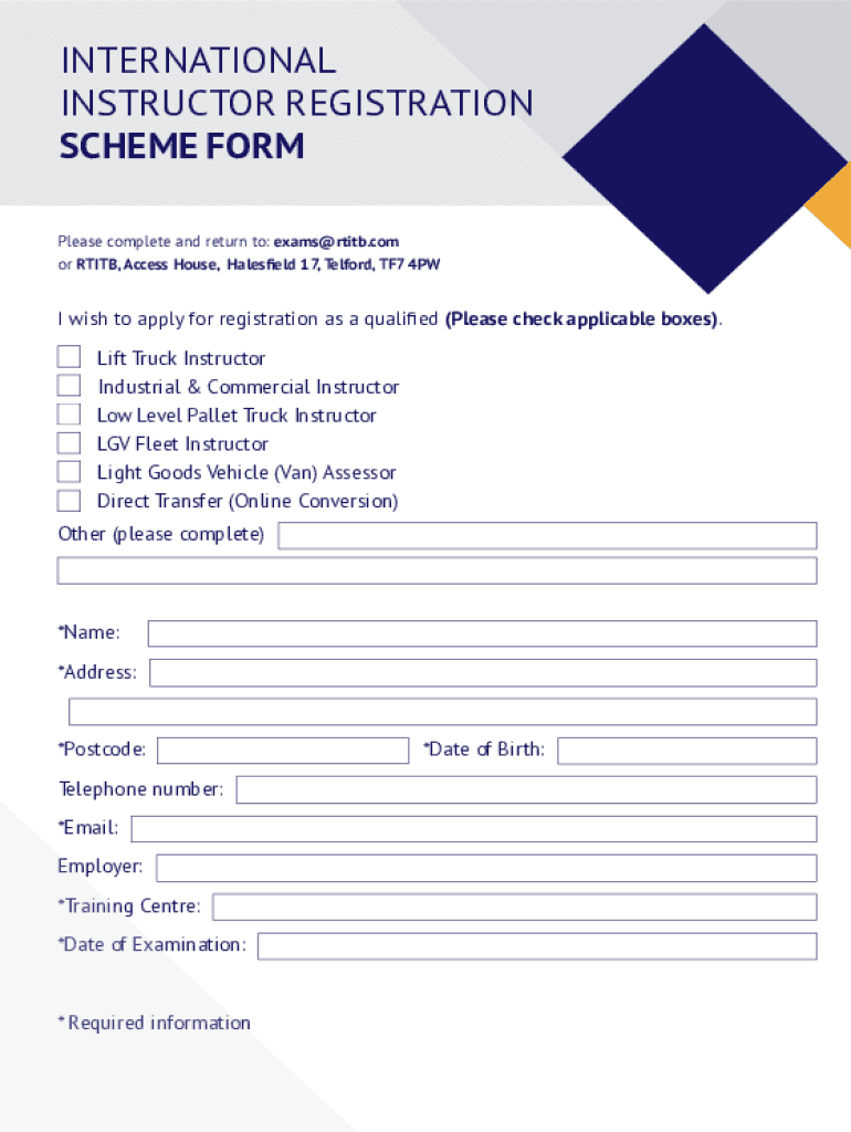 Fillable Online The New National Register of LGV Instructors is Launched Fax Email Print - pdfFiller