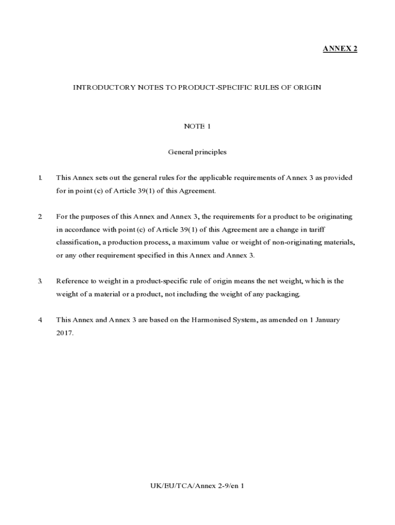 Fillable Online INTRODUCTORY NOTES TO PRODUCT -SPECIFIC RULES OF ORIGIN ...